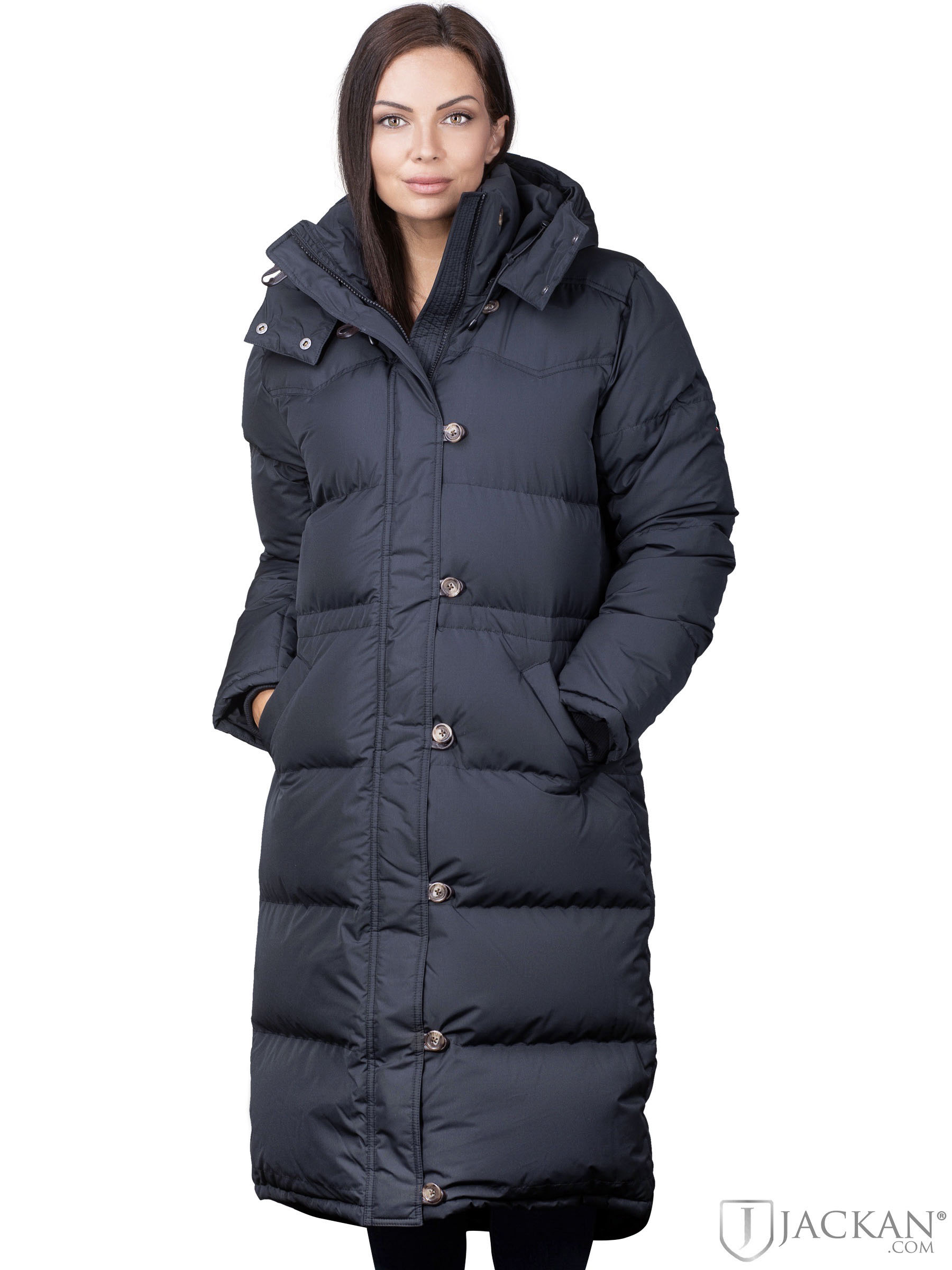 Alexandra Long Down Jacket i blått från Boomerang | Jackan.com