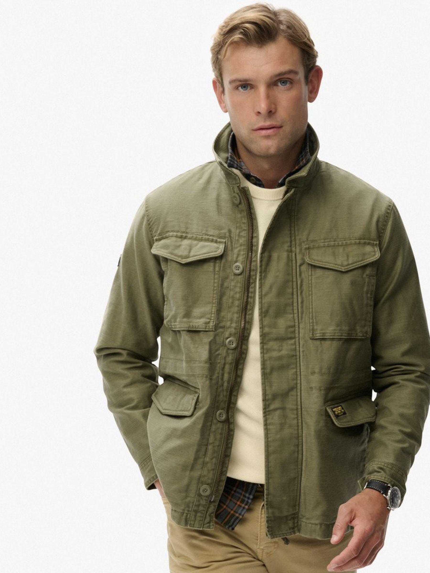 SuperDry Collared M65 Jacket olivgrön herrjacka | Jackan.com
